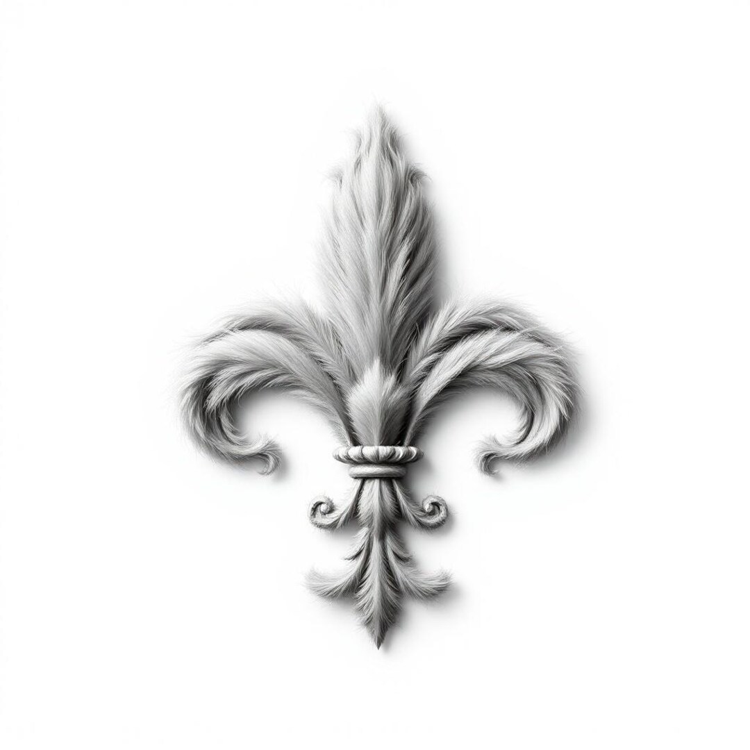 Fleur-de-lis Fluffy Fur Icon Digital Design | Instant Download - Etsy