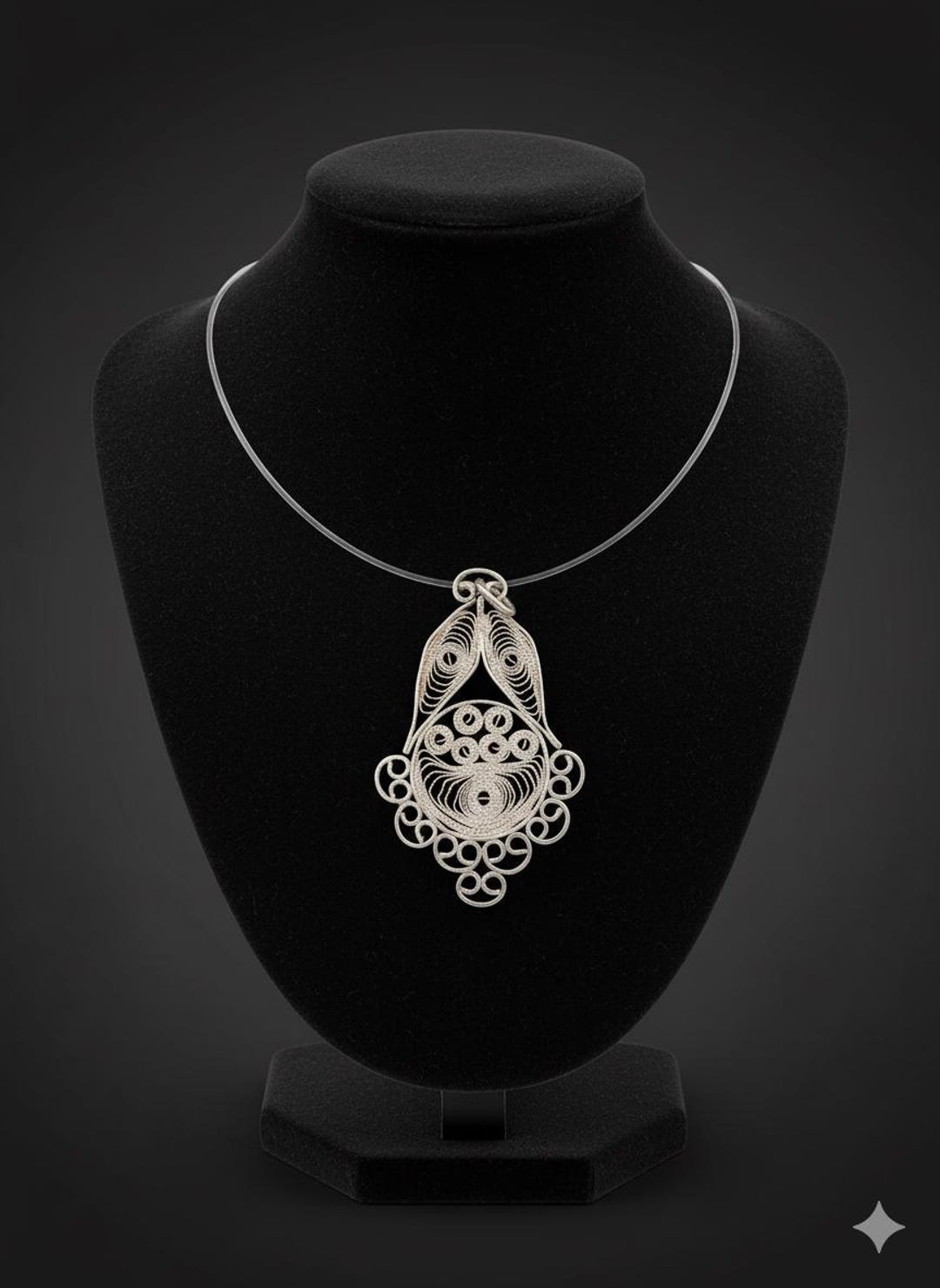 Vintage Silver Filigree Amulet Pendant – Early 20th Century, Balkan ...