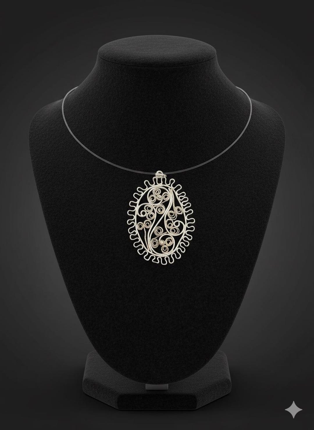 Antique Silver Filigree Amulet Pendant – Balkan Protective Symbol ...