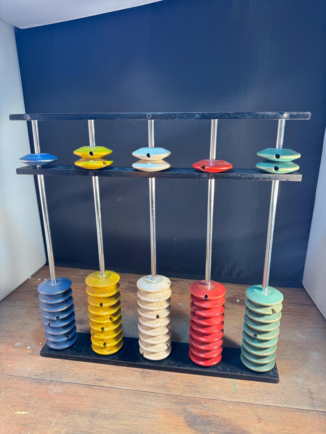 Vintage Metal and Colorol Wood 5 Row Abacus - Etsy