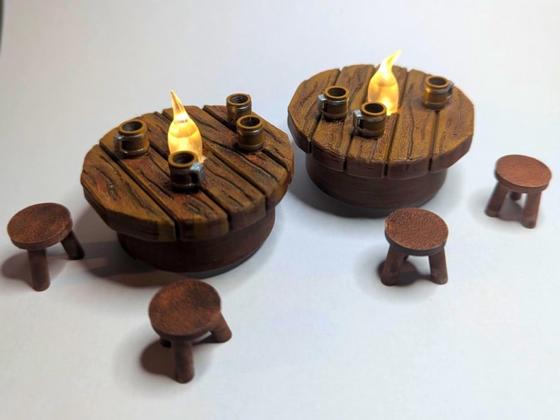 Tavern Tables Set | 3D Printed Paintable Fantasy Furniture | Medieval ...