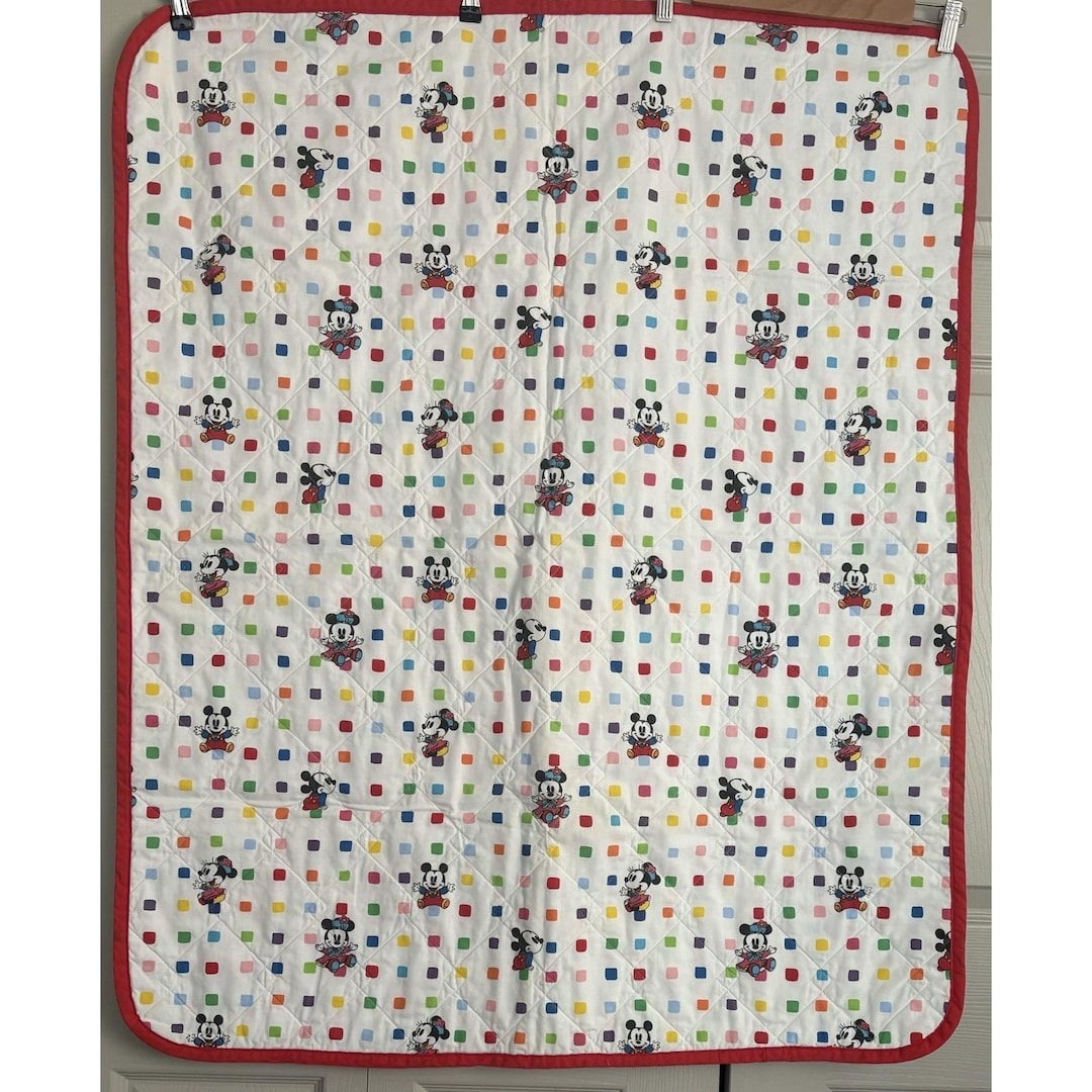 Vintage Disney Babies Mickey Mouse Minnie Baby Crib Blanket Dundee ...
