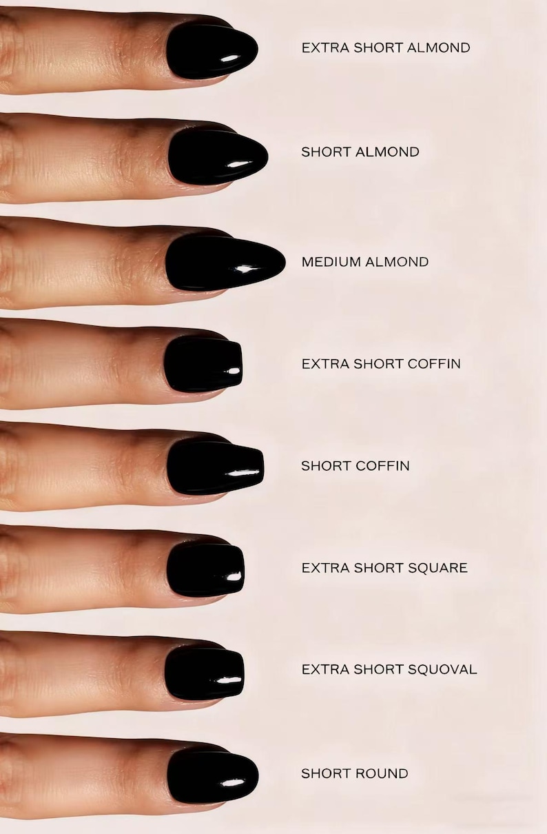 Black Cat Eye Almond Press-on Nails | Glossy Chrome Gothic False Nails ...