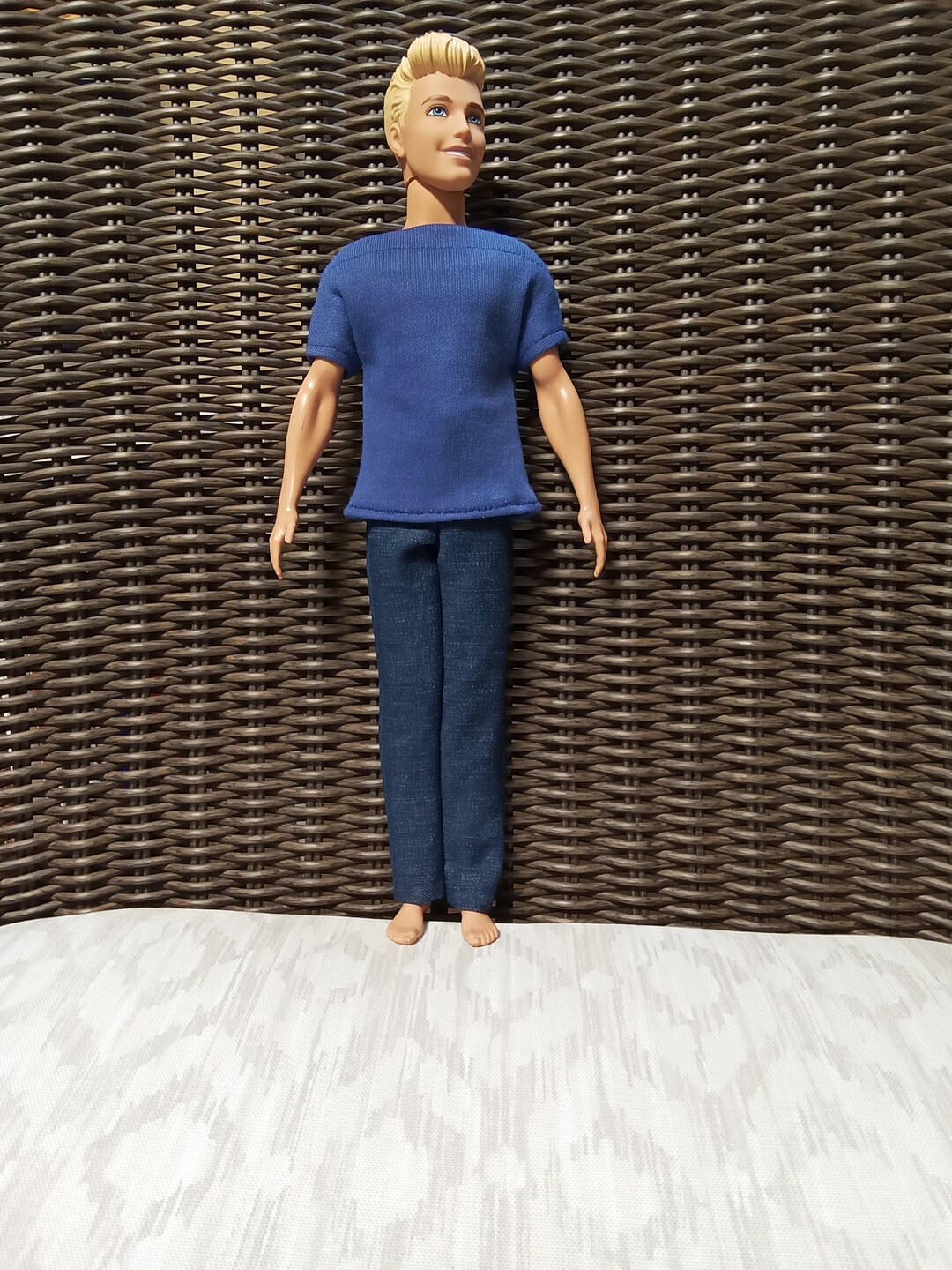 Blue Knit Shirt and Denim Pants for Ken - Etsy