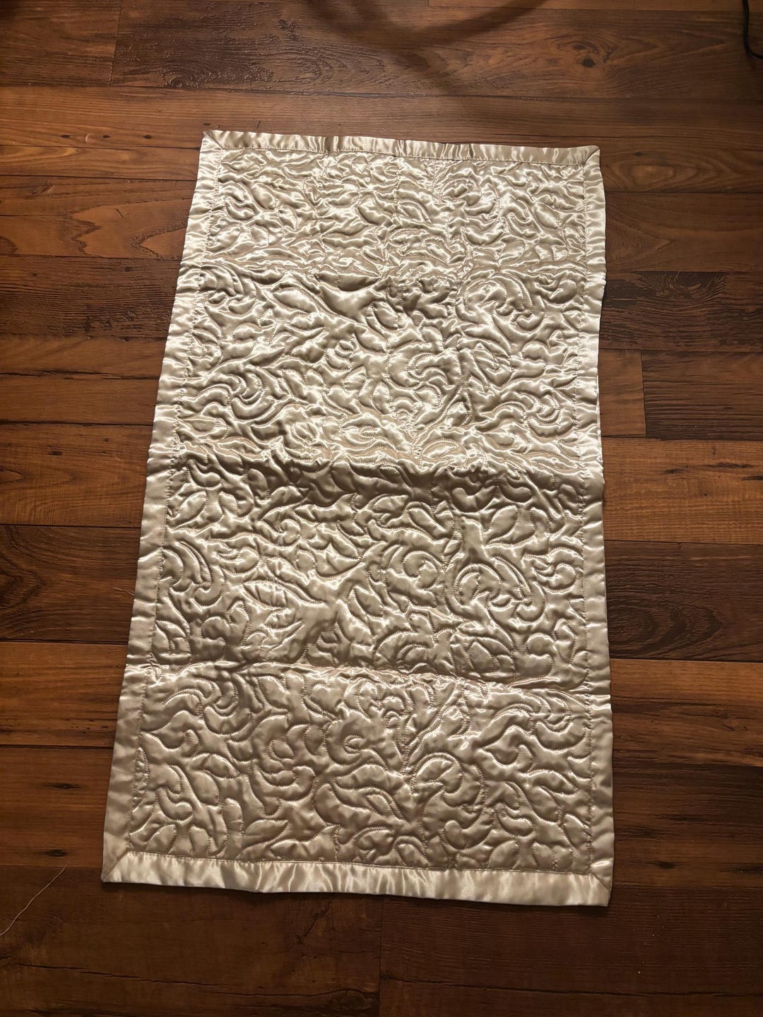 2 Candice Olson Quilted Table Runner Cream 20x36 Elegant Satin Decor - Etsy
