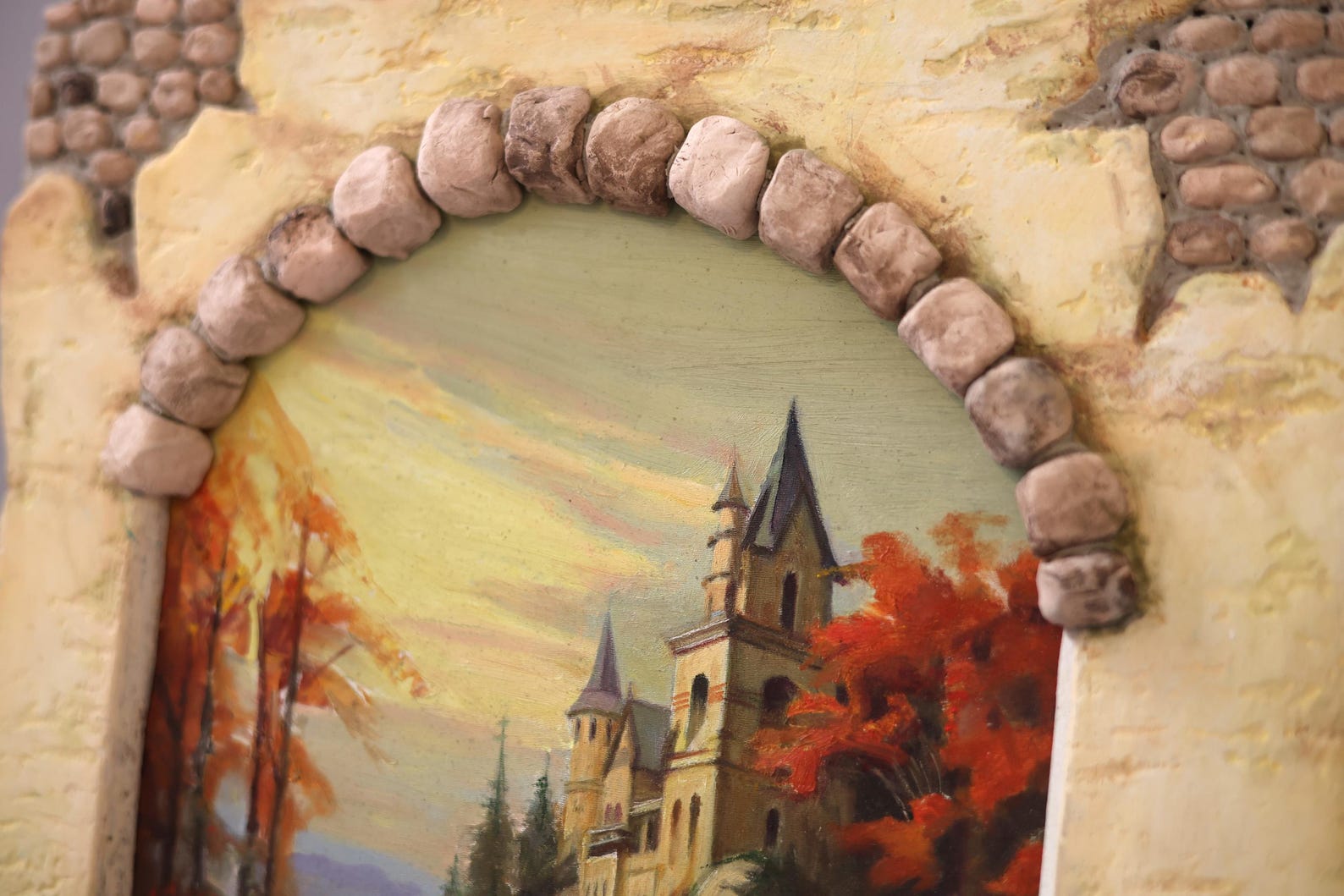 Fantasy Castle Wall Art Handmade Textured Wall Decor Original Oil ...