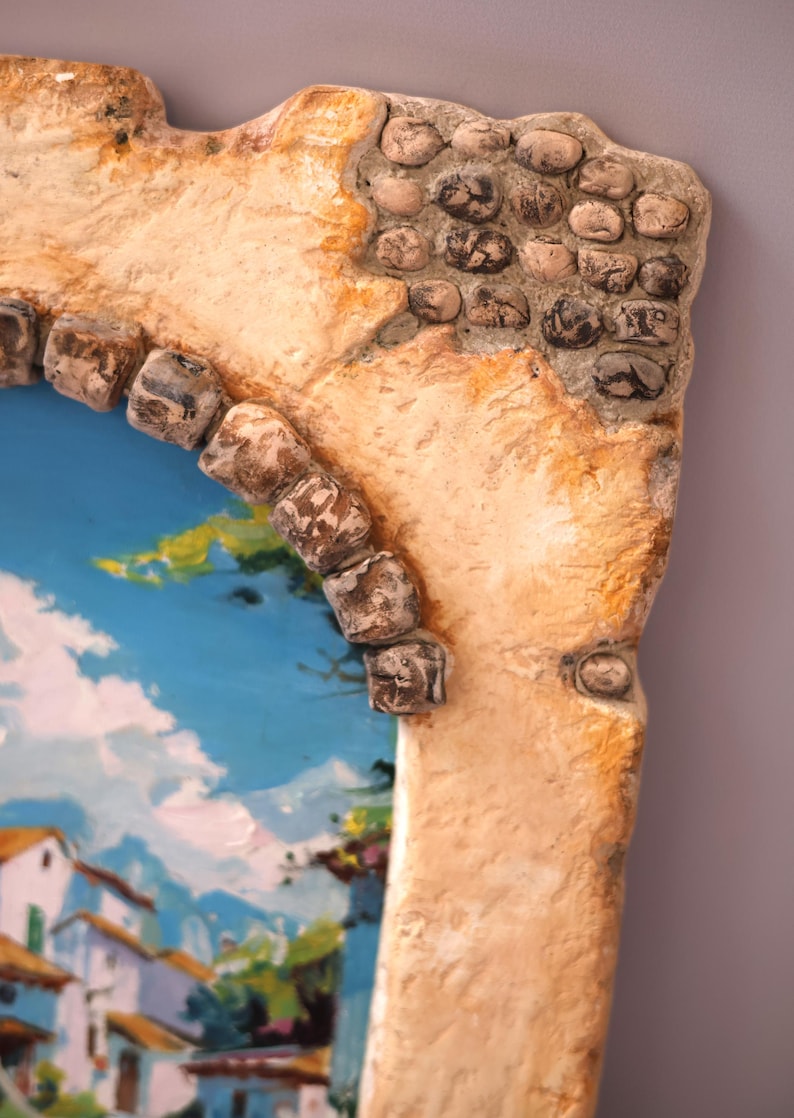 European Village Wall Art Old Bridge Landscape Oil Painting With ...