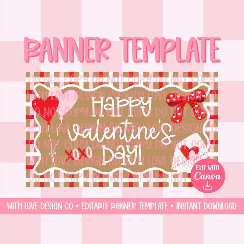 Valentine Template Banner - Etsy