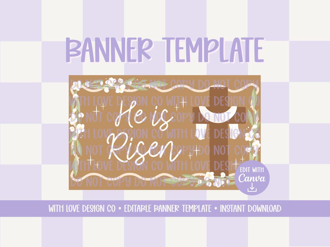 He is Risen Banner Template Mockup | Happy Easter Ideas | Resurrection ...