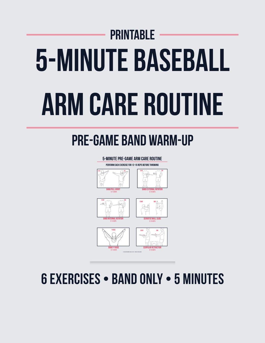 Baseball Arm Care Routine Printable | Youth Pitching Warm up | Shoulder ...