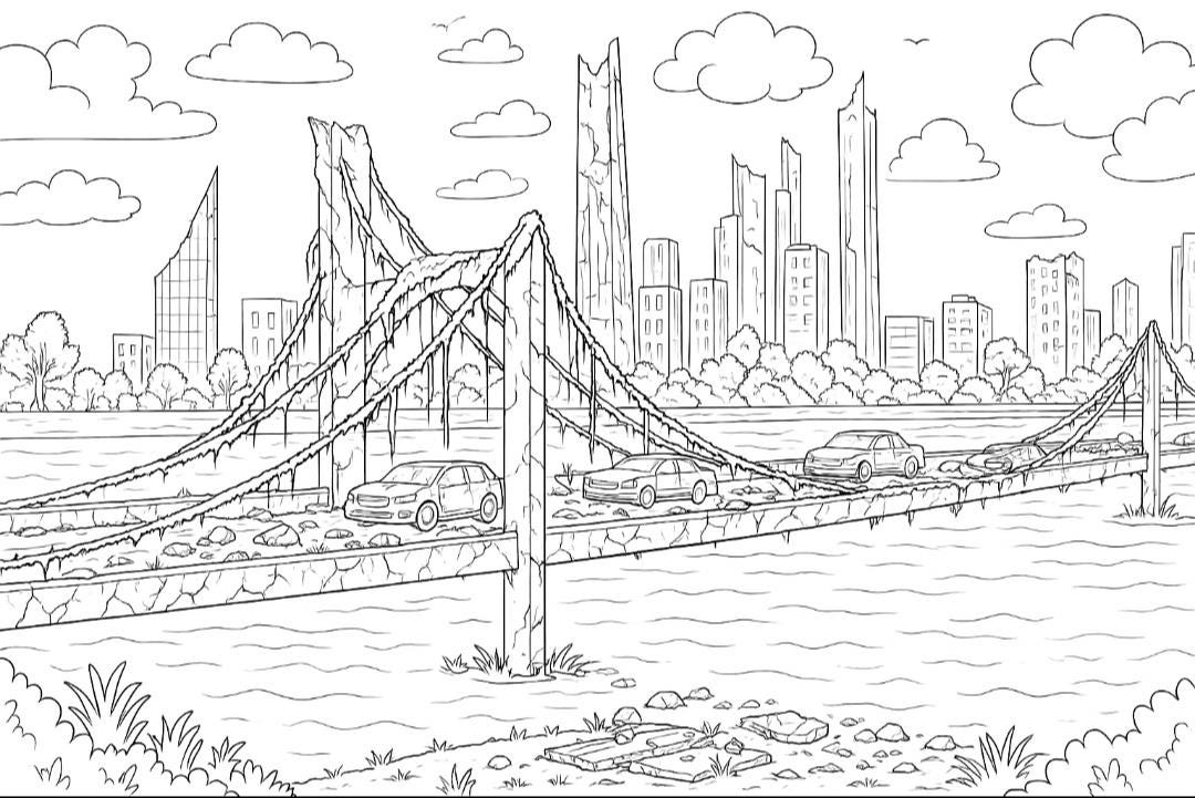 Bridge to Nowhere Coloring Page - Etsy