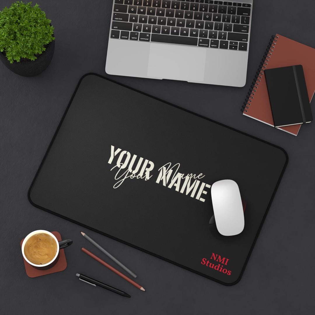 Custom Name Script Overlay Desk Mat | Personalized Gaming Deskpad - Etsy