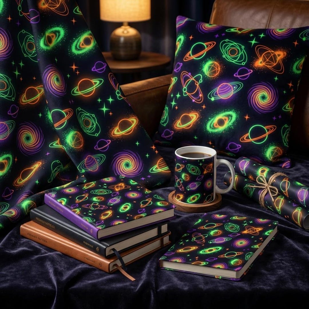 80s Retro Neon Arcade Carpet Seamless Pattern Digital Gaming Floor ...