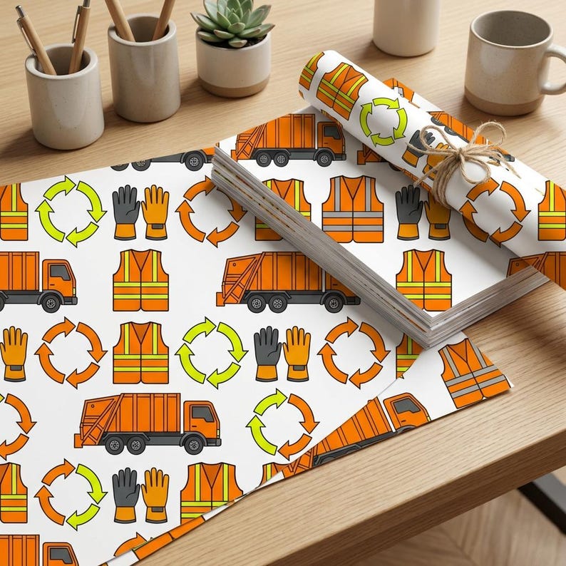Sanitation Worker Pattern Waste Management Fabric High Visibility ...