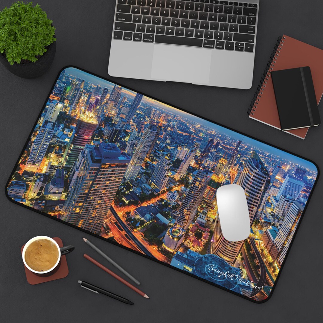 Bangkok City Skyline at Dusk Desk Mat | Urban Nightscape Mouse Pad - Etsy