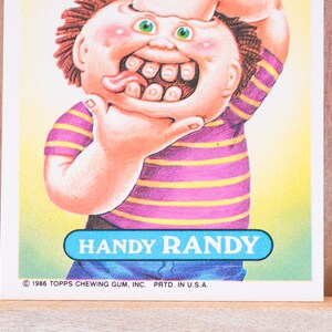 1986 Garbage Pail Kids Card, Handy Randy, 5th Series 168a, Lot 36, Mint ...