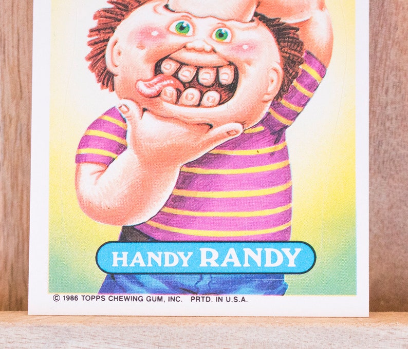 1986 Garbage Pail Kids Card, Handy Randy, 5th Series 168a, Lot 36, Mint ...