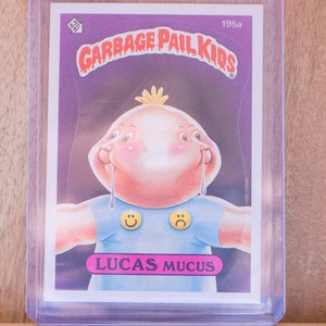 1986 Garbage Pail Kids Card, Lucas Mucus, 5th Series 195a, Lot 6, Mint ...