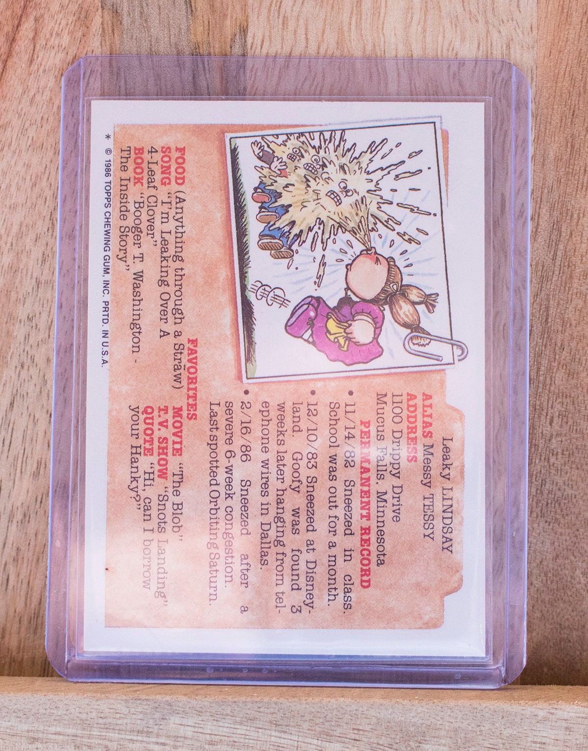 1986 Garbage Pail Kids Card, Luke Puke, 5th Series 170b, Lot 13, Mint ...