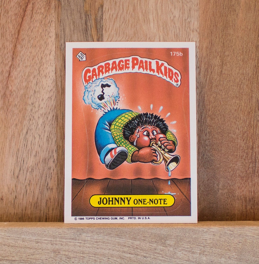 1986 Garbage Pail Kids Card, Johnny One-note, 5th Series 175b, Lot 21 ...