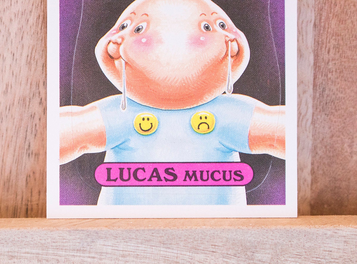 1986 Garbage Pail Kids Card, Lucas Mucus, 5th Series 195a, Lot 6, Mint ...