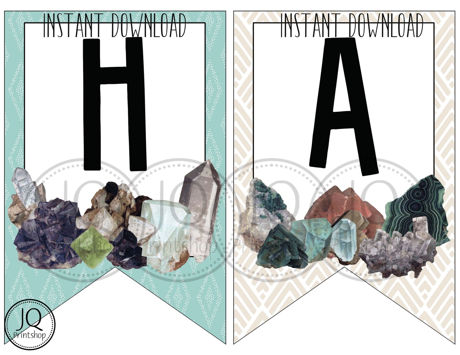 Printable Birthday Banner Happy Birthday Banner Rocks and - Etsy