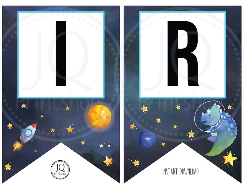 Printable Birthday Banner Happy Birthday Banner Space Theme - Etsy