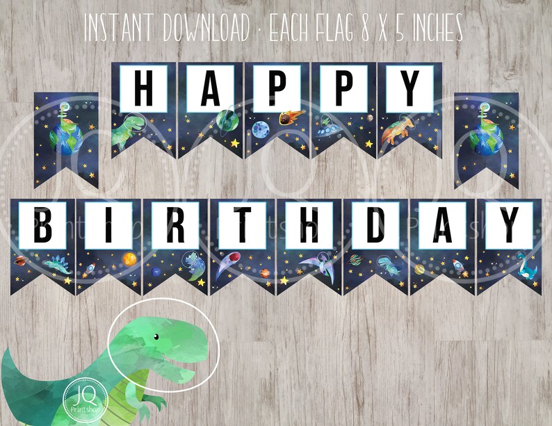 Printable Birthday Banner Happy Birthday Banner Space Theme | Etsy