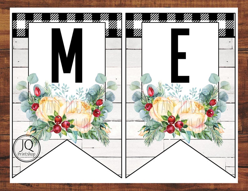 Printable Christmas Banner Merry Christmas Banner Black and - Etsy