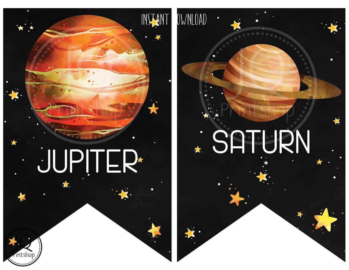 Printable Space Banner Space Theme Party Planet Banner | Etsy