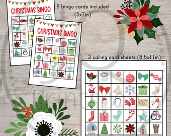 Christmas Bingo Game for Kids Kids Winter Party Game - Etsy