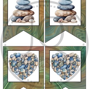 Printable Congratulations Banner, Geology Theme, River Rocks, Beach ...