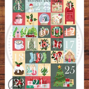 Printable Christmas Art, Christmas Countdown Print, Christmas Print ...