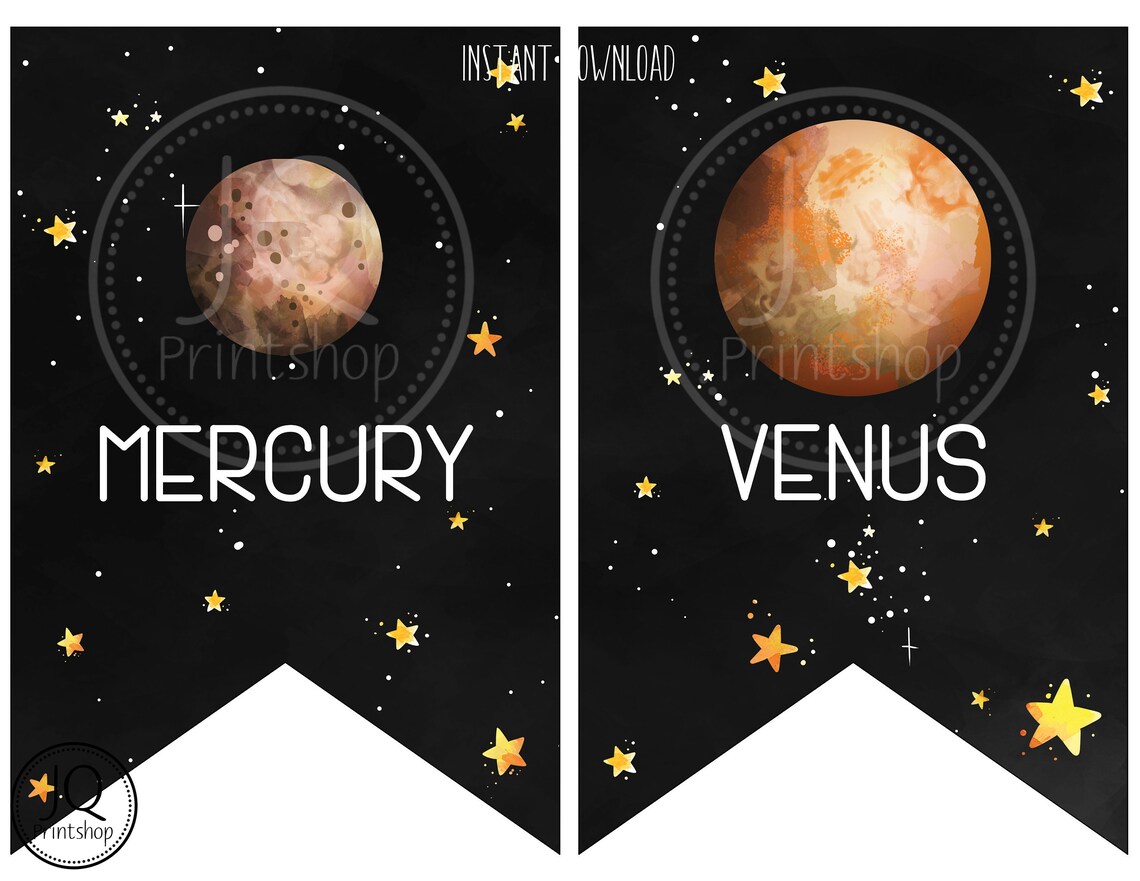 Printable Space Banner Space Theme Party Planet Banner | Etsy