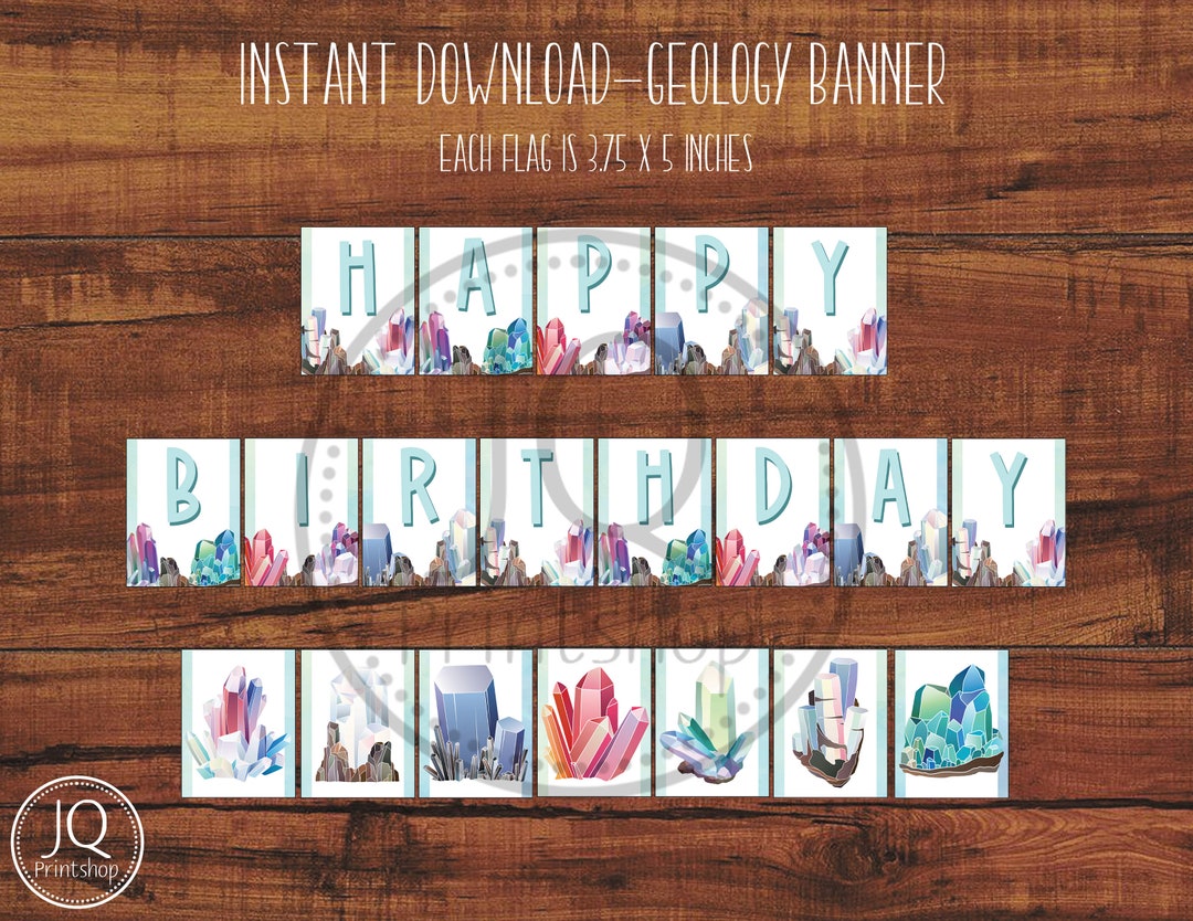 Printable Geology Theme Banner Geology Happy Birthday Banner - Etsy ...