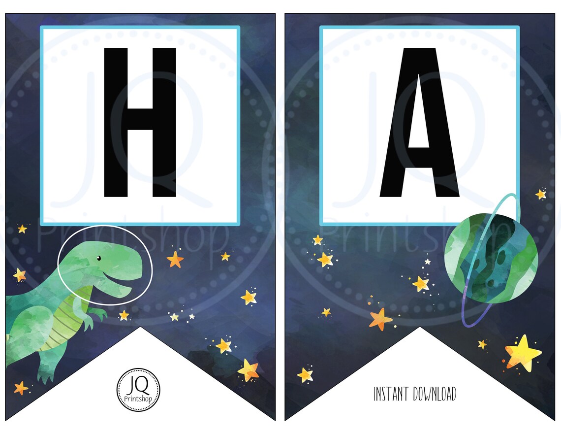 Printable Birthday Banner Happy Birthday Banner Space Theme | Etsy