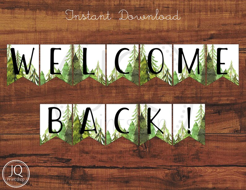Printable Welcome Back Banner Woodland Theme Banner Small - Etsy