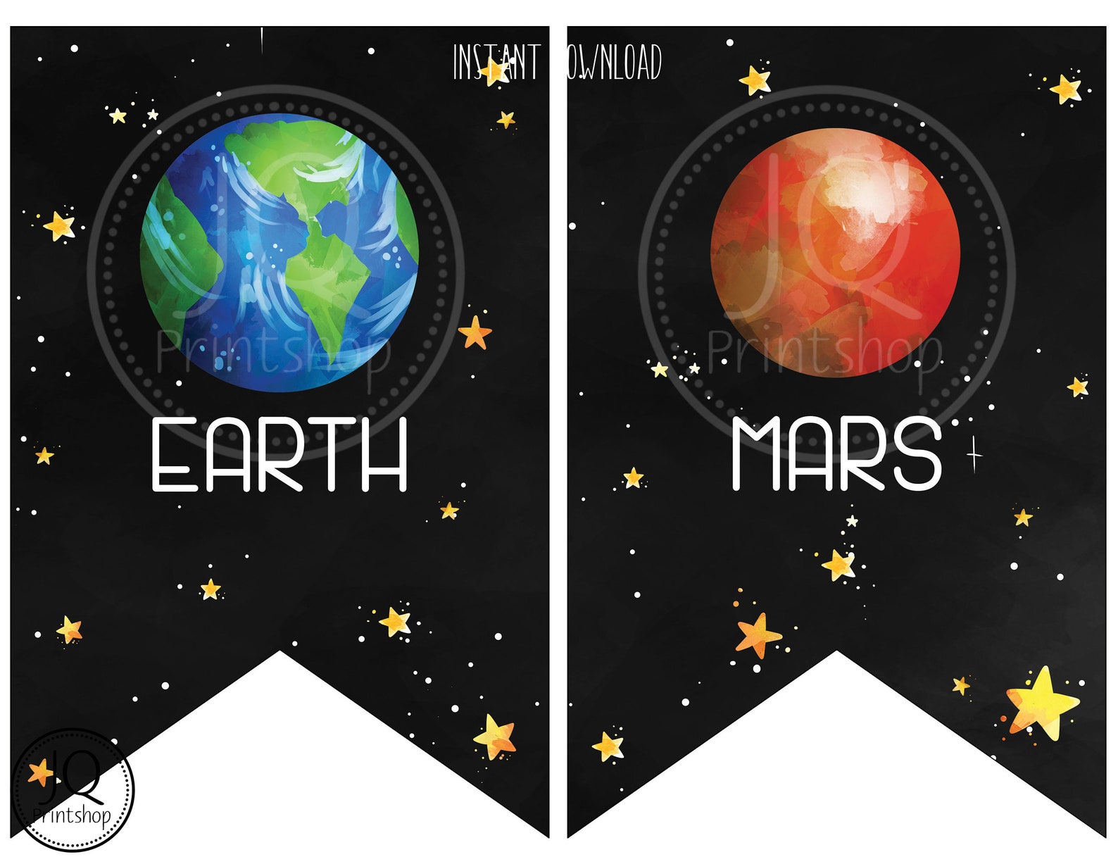 Printable Space Banner Space Theme Party Planet Banner | Etsy
