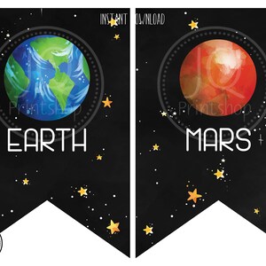 Printable Space Banner, Space Theme Party, Planet Banner, Space Theme ...