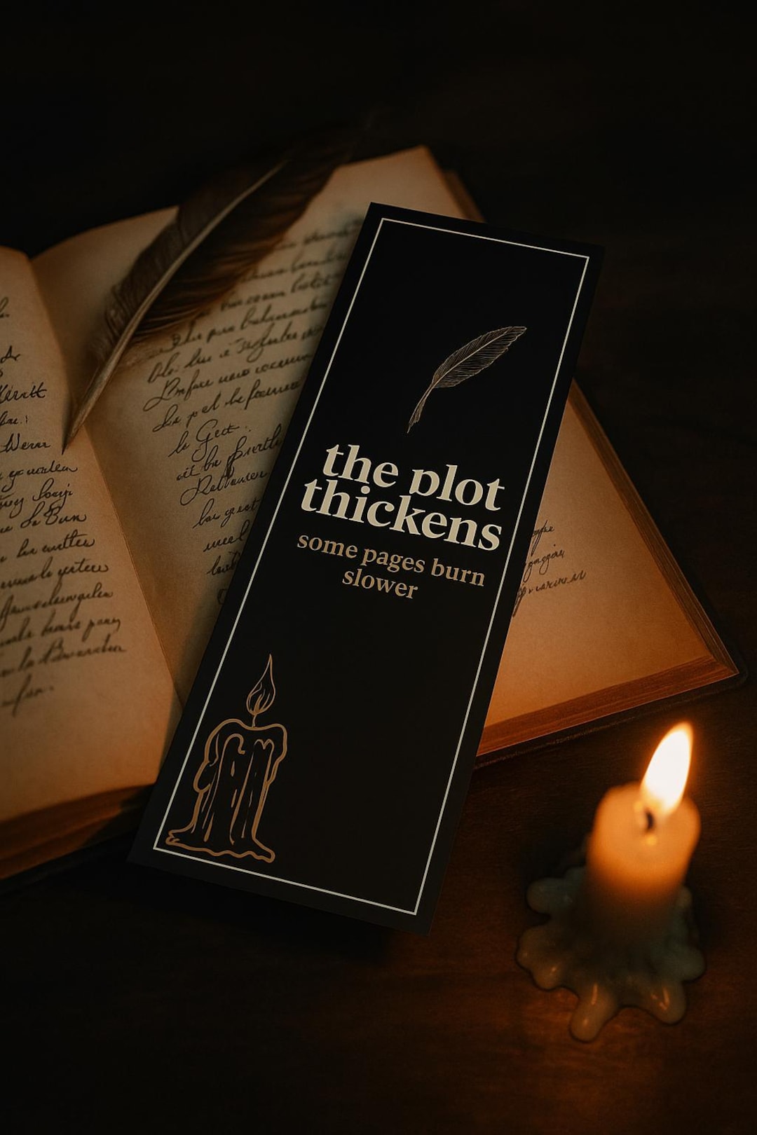 The Plot Thickens Bookmark | Dark Academia Reader Gift (digital ...