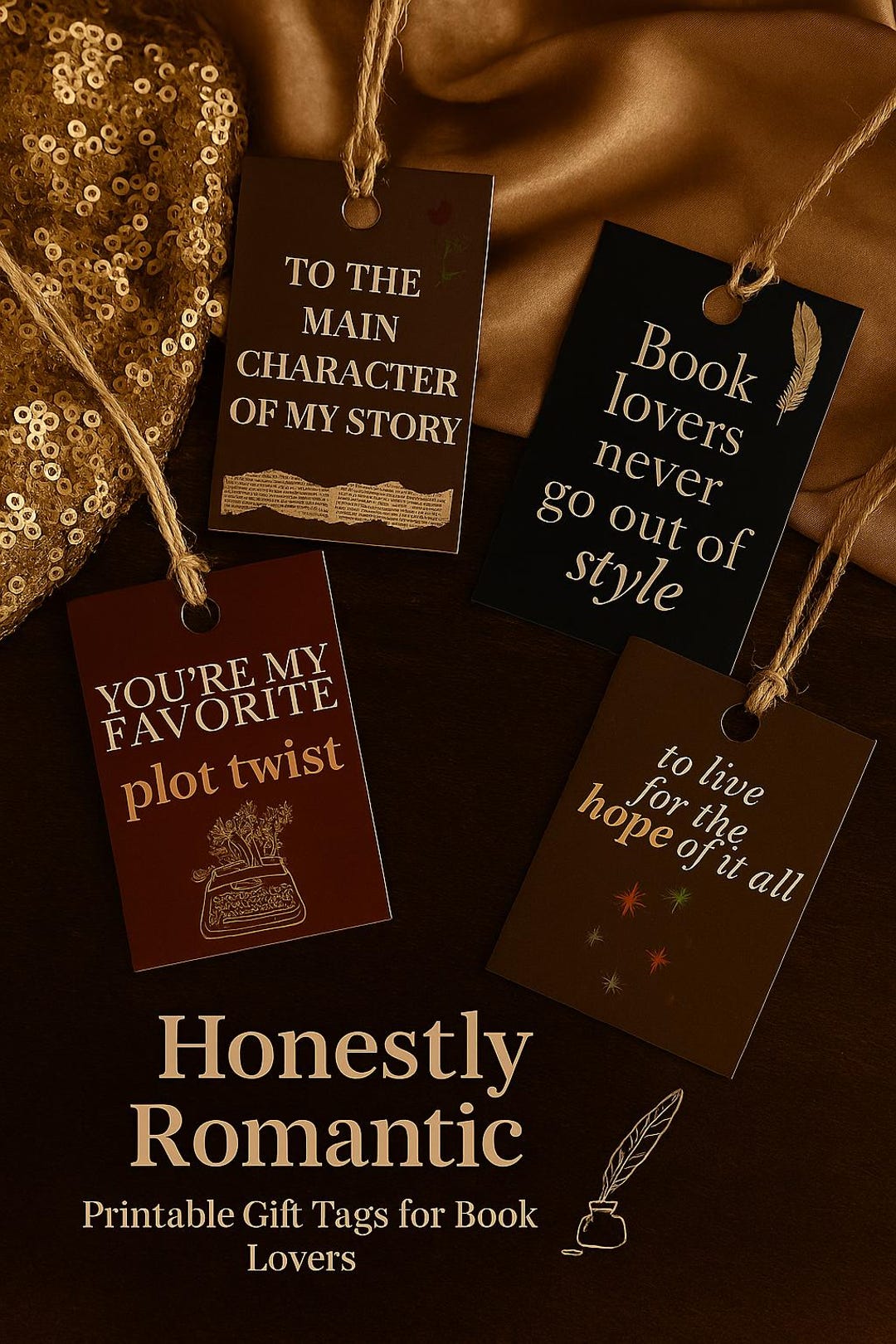 Printable Book Lover Gift Tags (4) — Romantic & Swiftie-inspired ...