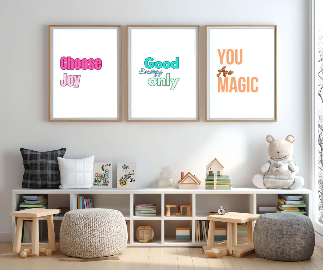 Motivational Wall Art Printable Set, Positive Quote Posters (digital ...