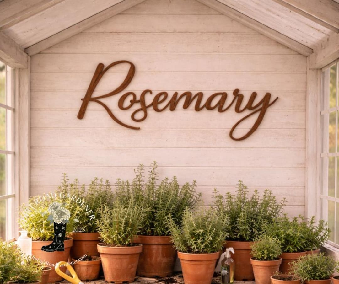 Handmade Rosemary Metal Word Sign | Rustic Herb Garden Decor - Etsy