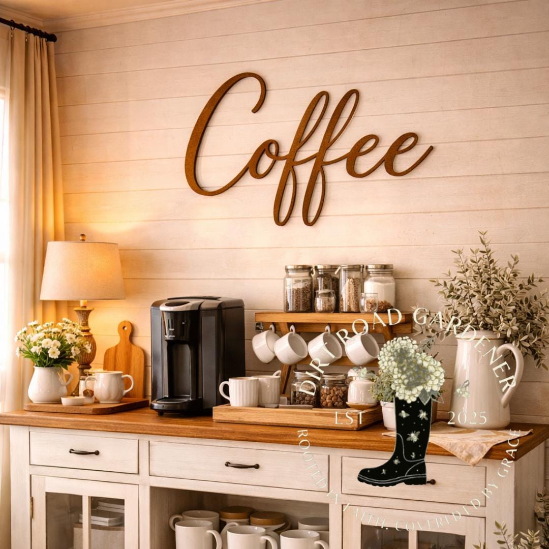Coffee Metal Word Sign | Coffee Bar Decorations | Farmhouse Kitchen ...