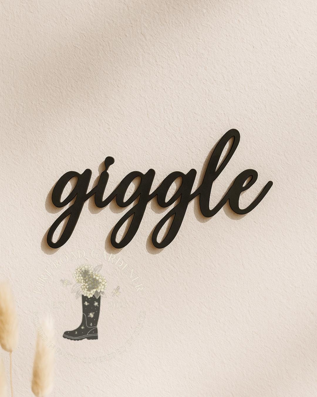 Giggle Metal Word Sign | Custom CNC Sign | Country Cottage Farmhouse ...