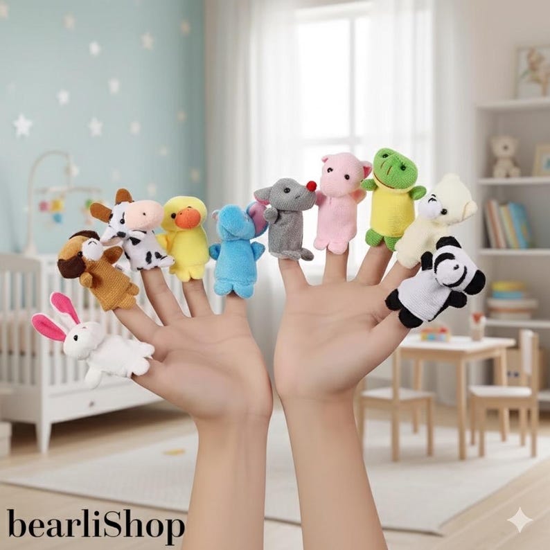 Cute Animal Finger Puppets Set | Mini Plush Toys for Kids | Educational ...