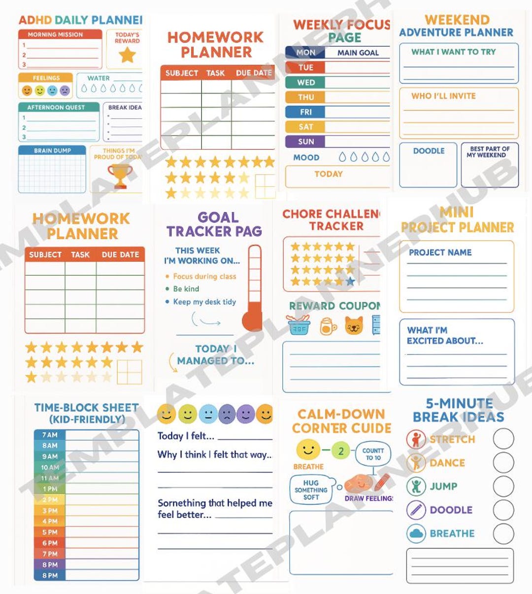ADHD Kids Daily Planner | 20-page Printable for Routines, Focus ...
