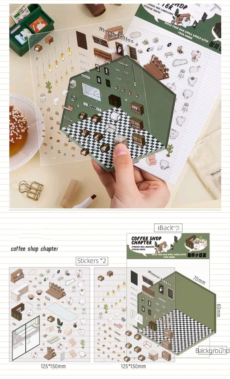 DIY Handmade Miniature 3D Sticker Scene Sets ,gift for Child ,miniature ...