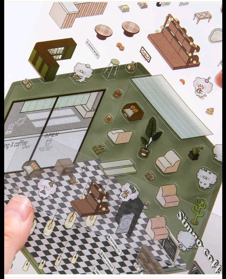 DIY Handmade Miniature 3D Sticker Scene Sets ,gift for Child ,miniature ...