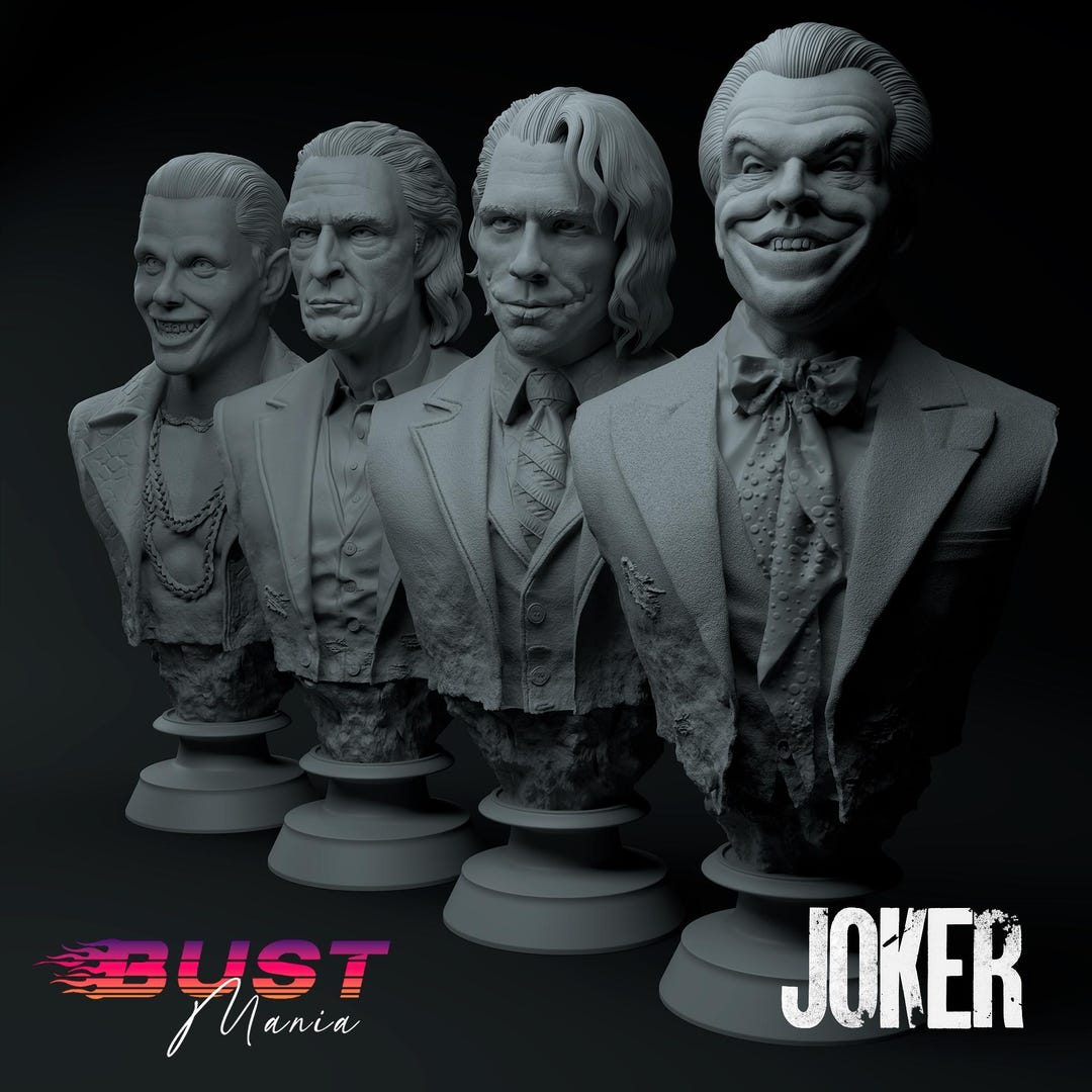 The Four Jokers Diorama Premium 3D Collectible Busts Pack STL - Etsy